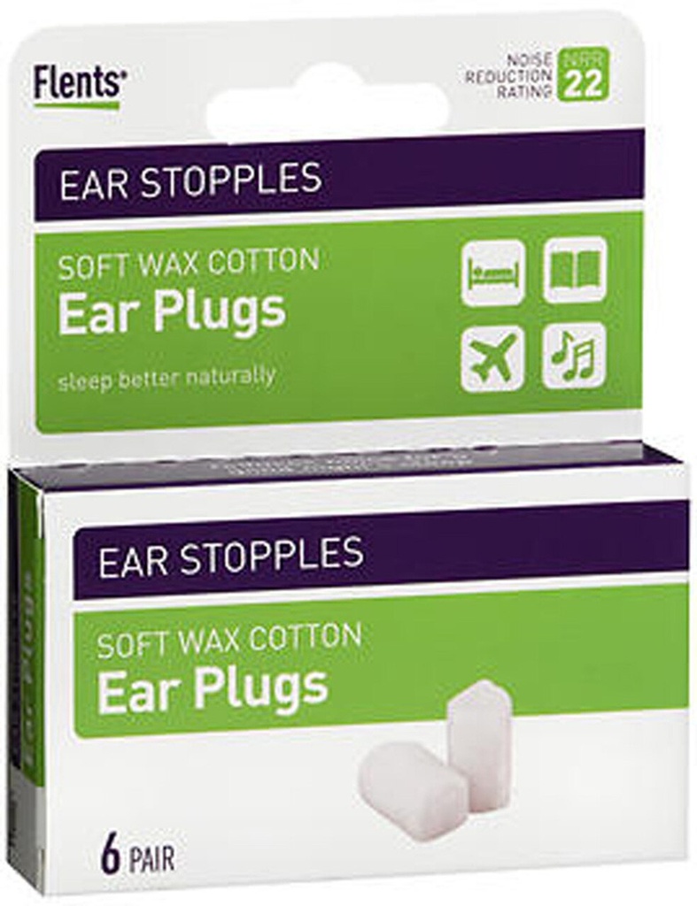 Flents Ear Stopples Wax Cotton 6 Pairs | Pharmacy and More