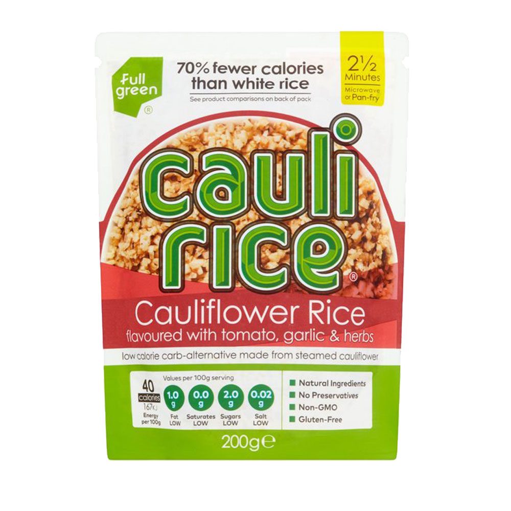 FULL GREEN CAULIFLOWER RICE WITH TOMATOES GARLIC & HERBS 200G ...